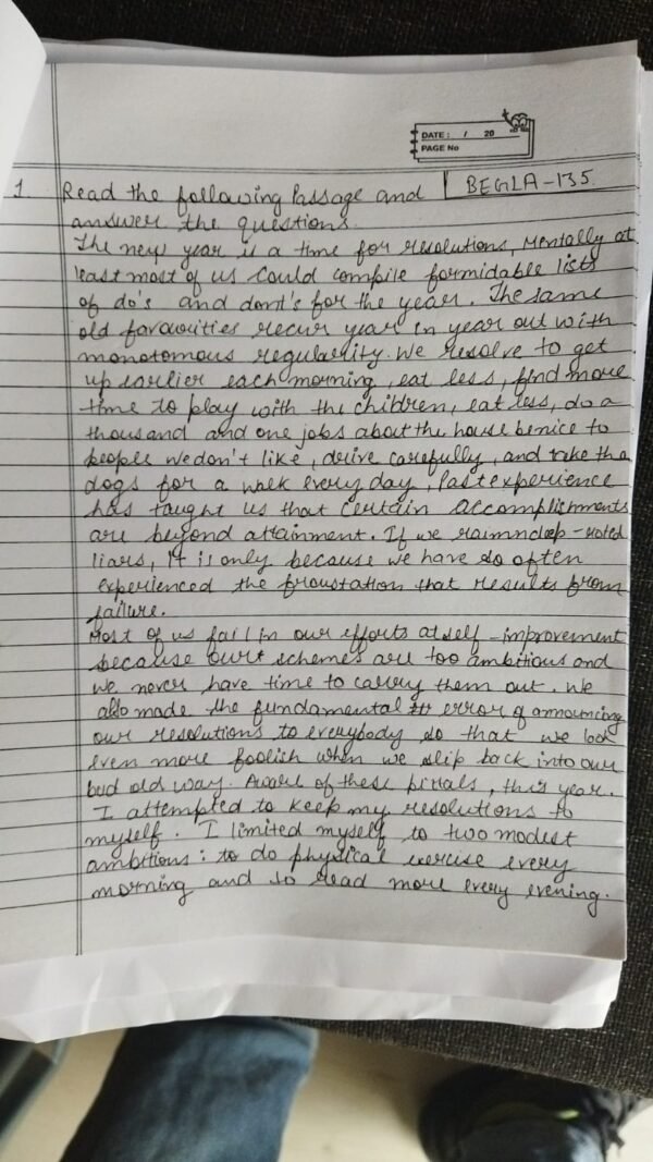 IGNOU Handwritten Assignments