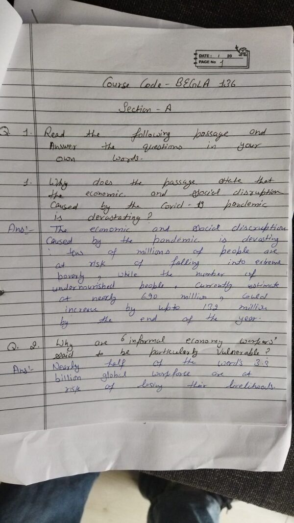 IGNOU Handwritten Assignments